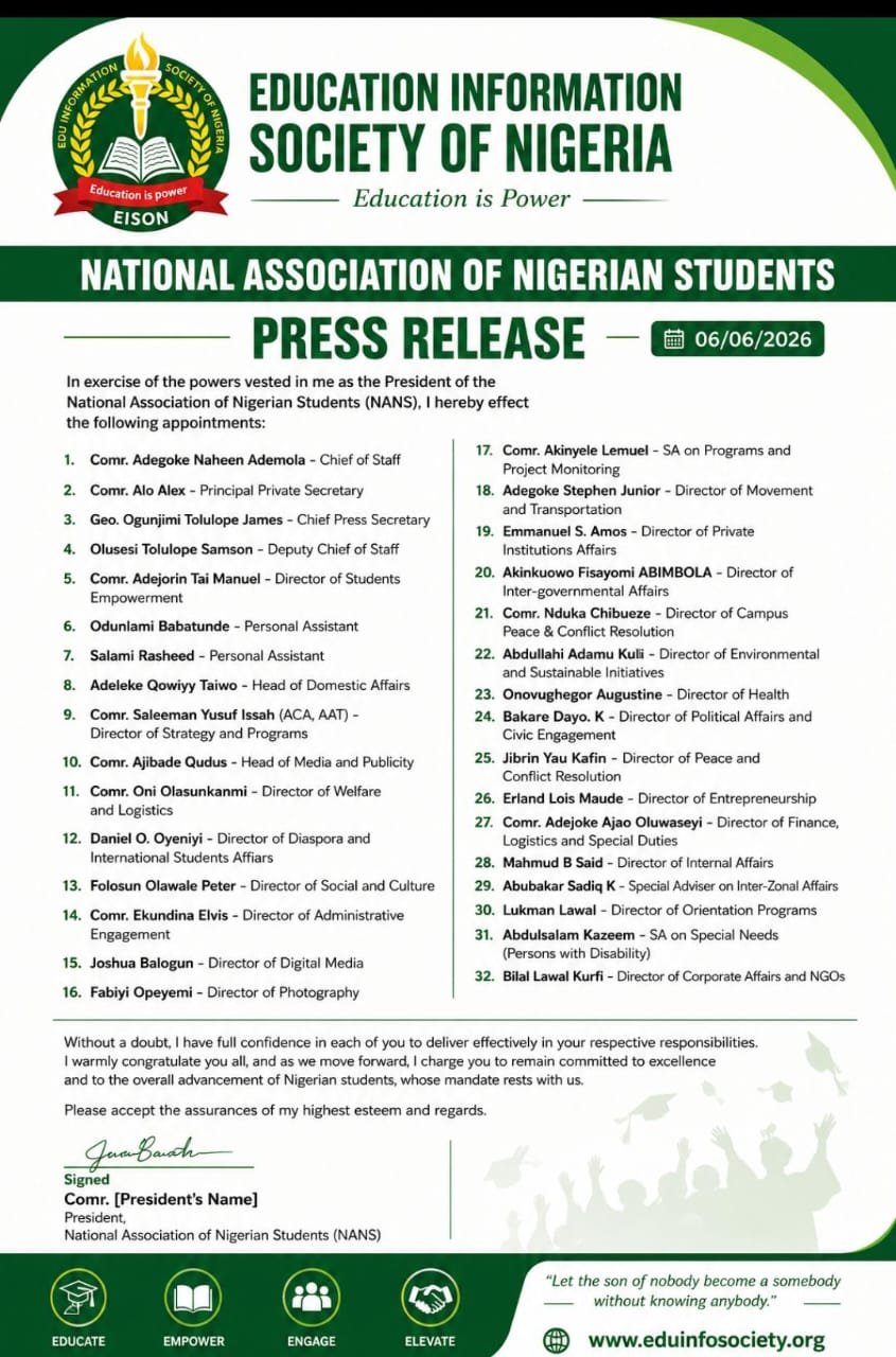 NATIONAL ASSOCIATION OF NIGERIAN STUDENTS — Education Information ...